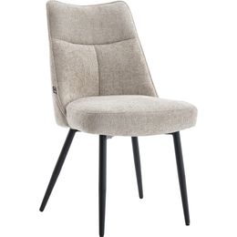 4-Fußstuhl Home Affaire "Cielo", beige (beige, schwarz), B:50cm T:50cm, Metall, Polyester, Stühle, tolle Optik