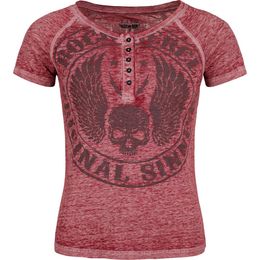 Rock Rebel by EMP Skulls & Details T-Shirt bordeaux in L Q325-000701