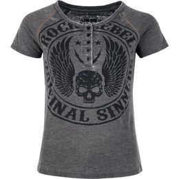 Rock Rebel by EMP Skulls & Details T-Shirt grau in L Q325-000702