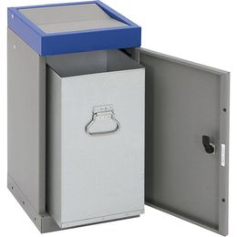 Wertstoffsammler mit Flügeltür, einzeln, Volumen 30 l, Deckelfarbe Blau kaiserkraft
