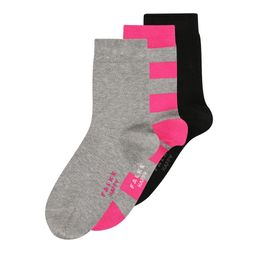 Falke Socken Mädchen Größe 27/30 graumeliert / hellpink / schwarz / weiß