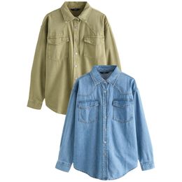 next Bluse Damen Gr&ouml;&szlig;e L blue denim / khaki