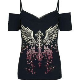 Rock Rebel by EMP Mystical Flowers T-Shirt schwarz in L Q325-000699