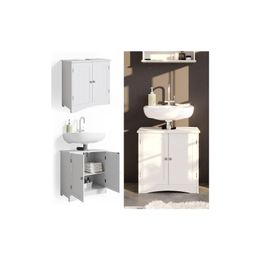VICCO Wachtischunterschrank Bianco Badschrank Waschbeckenunterschrank Badm&ouml;bel Badezimmerschrank im Landhausstil