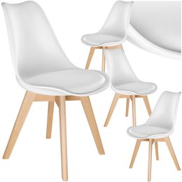 TecTake&reg; Set Esszimmerstuhl, Scandi-Design, massive Holzbeine, 49 x 53 x 82 cm