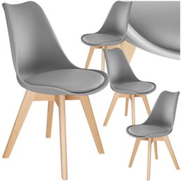 TecTake&reg; Set Esszimmerstuhl, Scandi-Design, massive Holzbeine, 49 x 53 x 82 cm