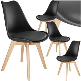 TecTake&reg; Set Esszimmerstuhl, Scandi-Design, massive Holzbeine, 49 x 53 x 82 cm