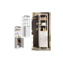 VICCO Badschrank Bianco Hochschrank 160x40x32cm Badregal Badm&ouml;bel wei&szlig; Holz Badezimmerschrank im Landhausstil