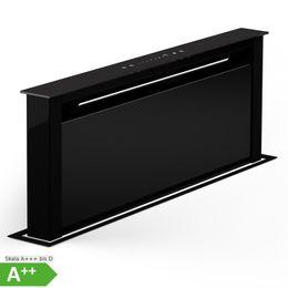 Klarstein Royal Flush Eco 75 Dunstabzugshaube 75 cm 604.1 m&sup3;/h EEK A++ Schwarz Schwarz