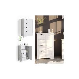 VICCO Badschrank Bianco Badregal mit 4 Schubladen 81x55x30cm Badm&ouml;bel wei&szlig; Sideboard Badezimmerschrank im Landhausstil