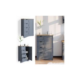 VICCO Badschrank Bianco Grau Badregal mit 4 Schubladen 81x55x30cm Badm&ouml;bel grau Sideboard Badezimmerschrank im Landhausstil