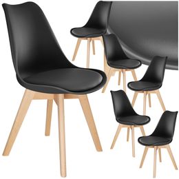 TecTake&reg; Set Esszimmerstuhl, Scandi-Design, massive Holzbeine, 49 x 53 x 82 cm