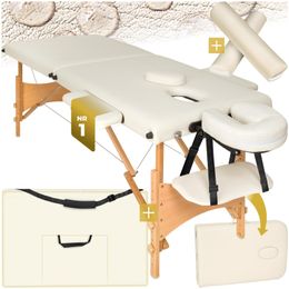 TecTake&reg; 2 Zonen Massageliege-Set, Breite 61 cm, Polsterung 5 cm, mit Holzgestell, 210 x 95 x 84 cm