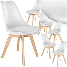 TecTake&reg; Set Esszimmerstuhl, Scandi-Design, massive Holzbeine, 49 x 53 x 82 cm