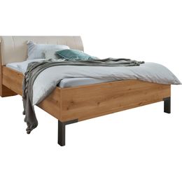 Futonbett Wiemann "Monaco, Bettgestell, Bettrahmen, komfortables Polsterkopfteil", braun (bianco, eiche, champagner), B:149cm L:218cm, Betten, Futonbett, Polsterkopfteil aus Kunstleder, verschiedene Gr&ouml;&szlig;en, in Komforth&ouml;he