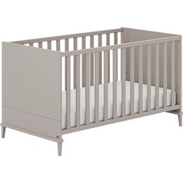 Babybett YUNY BY PAIDI "BROTHER STU in Taupe", grau (taupe), B:77,2cm H:81,9cm L:146,2cm, Holzwerkstoff, Massivholz, Babybetten, Babybett, Gitterbett h&ouml;henverstellbar, Kinderbett
