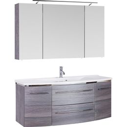 Badmöbel-Set SAPHIR "3040", grau (kastanie graphit, kastanie graphit), B:120cm, Kastenmöbel-Sets, Breite 120 cm