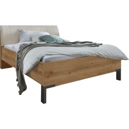 Futonbett Wiemann "Monaco, Bettgestell, Bettrahmen, komfortables Polsterkopfteil", braun (bianco, eiche, champagner), B:129cm L:218cm, Betten, Futonbett, Polsterkopfteil aus Kunstleder, verschiedene Gr&ouml;&szlig;en, in Komforth&ouml;he