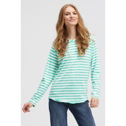 Smith & Soul Sweater SMITH & SOUL, Damen, Gr. M, gr&uuml;n (mint), Single Jersey, Material: 100% Baumwolle, gestreift, regular fit normal, Rundhals, Raglan&auml;rmel gerader Abschluss, Sweatshirts Sweater
