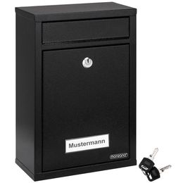 Monzana Briefkasten Schwarz 32x22x9cm