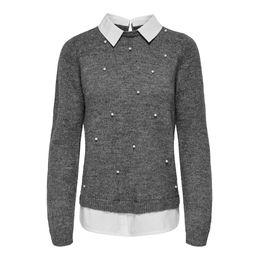 Jacqueline de Yong JDY Pullover 'JDYDrea Nia' Damen Größe S dunkelgrau / weiß