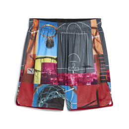 Puma Sportshorts 'Hooptopia' Herren Gr&ouml;&szlig;e M himmelblau / grau / rot / schwarz
