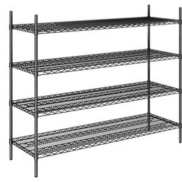 Stahldraht-Gitterregal, schwarz, Fachlast 250 kg, BxT 1520 x 610 mm, Grundregal, Höhe 1370 mm, 4 Fachböden kaiserkraft