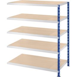 eurokraft basic Großfach-Steckregal, T 800 mm, mit Spanplattenböden, Anbauregal, HxB 1820 x 1525 mm