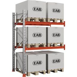 Palettenregal, verzinkt/orange, HxBxT 2500 x 1940 x 1100 mm, Fachlast 2000 kg, Anbauregal kaiserkraft