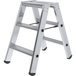 eurokraft pro Stufen-Stehleiter, beidseitig, Standard-Ausführung, 2 x 3 Stufen