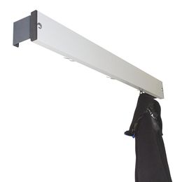 Garderobenleiste, Aluminium / Edelstahl, Länge 1015 mm, Distanzstück anthrazitgrau kaiserkraft