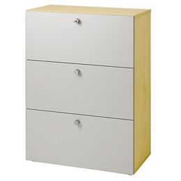 eurokraft pro Hängeregistraturschrank, HxBxT 1100 x 800 x 420 mm, Ahorn-Dekor / alusilber