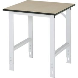 Rau Arbeitstisch, höhenverstellbar, Gestell 60 x 30 mm, MDF-Platte, BxT 750 x 800 mm, lichtgRau