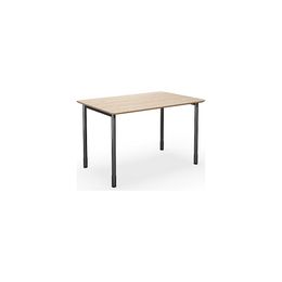 Mehrzwecktisch DUO-C Trend, gerade Platte, abgerundete Ecken, Tiefe 800 mm, Breite 1200 mm, Eiche, schwarz kaiserkraft