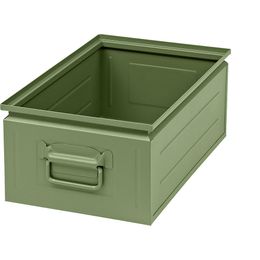Stapelkasten aus Stahlblech, Volumen ca. 30 l, resedagrün RAL 6011 kaiserkraft