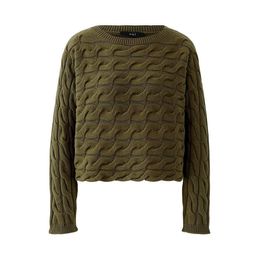 Oui - Rundhals-Pullover, gr&uuml;n, Gr. 46 / L - Baumwolle