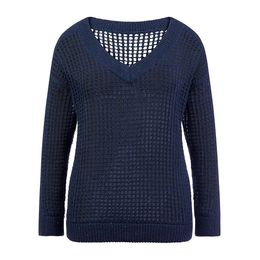 Emilia Lay - V-Pullover mit V-Ausschnitt, blau, Gr. 56 / 3XL