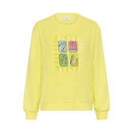 Saint Tropez Sweatshirt 'Lolena' Damen Gr&ouml;&szlig;e L hellgelb / mischfarben