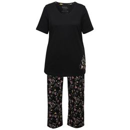 Ulla Popken Pyjama Damen Gr&ouml;&szlig;e L/XL mischfarben / schwarz Winterkleid