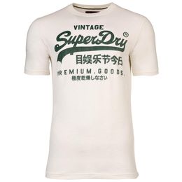 Superdry & Co T-Shirt Herren Gr&ouml;&szlig;e S tanne / wei&szlig;
