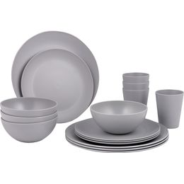 Bo-Camp Renew Geschirrset aus recyceltem RPET 16-teilig - Kunststoff und Melamin Geschirr-Sets