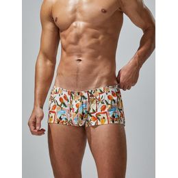 SEOBEAN Boxershorts 'Tropical' Herren Größe M weiß