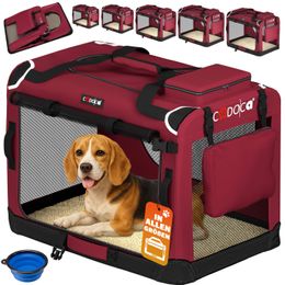 Cadoca Hundebox faltbar L 70x52x50cm Dunkelrot
