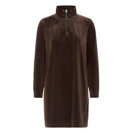 oxmo Sweatkleid ' OXEBBA HALFZIP ' Damen Gr&ouml;&szlig;e 36 braun Winterkleid