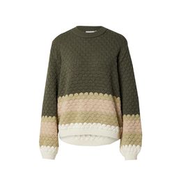 Vila Pullover 'VITANNA' Damen Gr&ouml;&szlig;e XL sand / dunkelgr&uuml;n / rosa / wei&szlig;