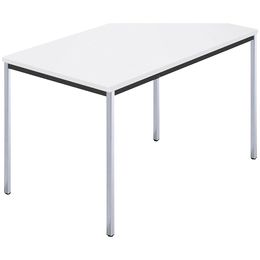 Rechtecktisch, Vierkantrohr verchromt, BxT 1200 x 800 mm, weiß kaiserkraft