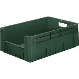 Euro-Stapelbehälter mit Eingriff, Volumen 38 l, LxBxH 600 x 400 x 210 mm, VE 2 Stk, grün kaiserkraft