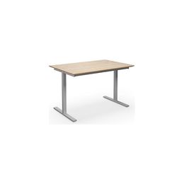 Mehrzwecktisch DUO-T Trend, gerade Platte, Tiefe 800 mm, Breite 1200 mm, Eiche / silber kaiserkraft