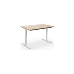 Mehrzwecktisch DUO-T Trend, gerade Platte, abgerundete Ecken, Tiefe 800 mm, Breite 1200 mm, Eiche, weiß kaiserkraft