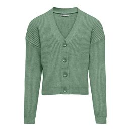 Only Girls Strickjacke M&auml;dchen Gr&ouml;&szlig;e 122/128 gr&uuml;nmeliert